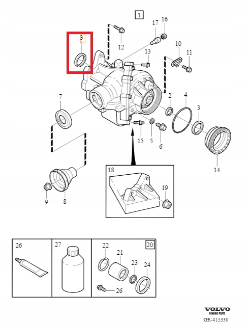30735126 SEAL GEAR KATOWEJ VOLVO XC90 I II