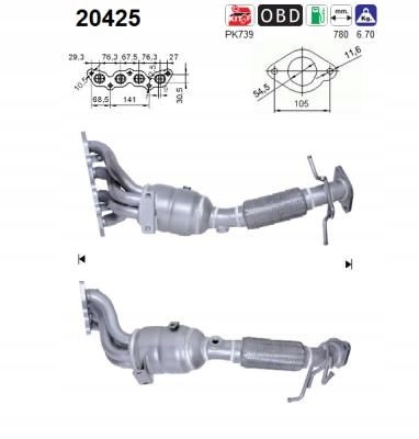 20425 CATALYST 20425 AS FORD C-MAX FOCUS FOCUS C-MAX
