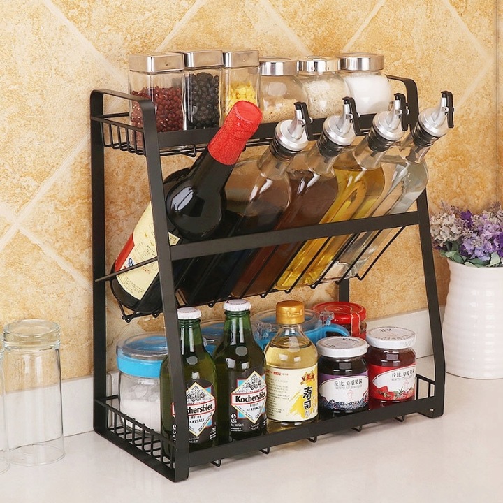 Creative Kitchen Three-layer Storage Shelf Spice Rack (6941378827988 ...