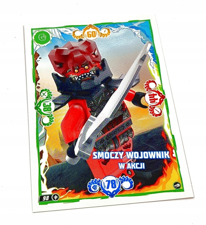 LEGO NINJAGO KÁRTYA 10 VÉRONTÓ HOLD. 98. SZÁM DRAKÓN HARCOS AKCIÓBAN ...