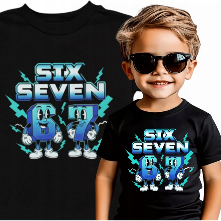 DĚTSKÉ TRIČKO DO ŠKOLY MEME Brain Rot TIK TOK Six Seven 67, • Ceny ...