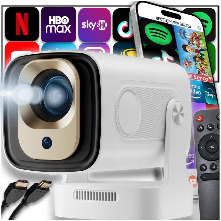 Projektor LED OdSerca Projektor OdSerca RZUTNIK ANDROID HY260PRO biały ...