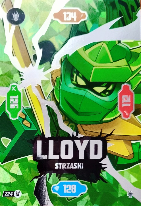 Lego Ninjago 2026 seria 11 ULTRA RZADKA KARTA STRZASK 224 LLOYD • Cena ...
