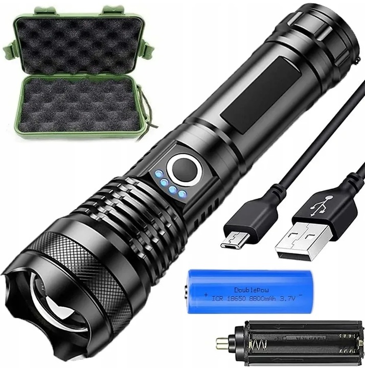 LATARKA TAKTYCZNA WOJSKOWA ZOOM CREE LED 5 TRYBÓW AKUMULATOROWA MOCNA ...