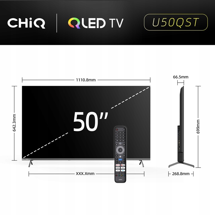 Telewizor CHiQ QLED 50 cali 4K UHD Smart Google TV Dolby Audio - Sklep ...