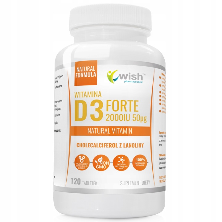 Vitamin D3 2000IU 50mcg FORTE 120 tabletta za 2425.00HUF-ért - Allegro
