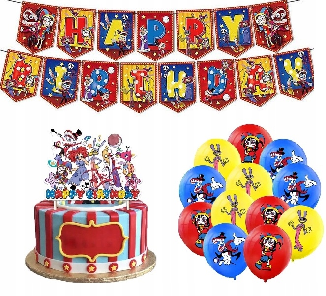 TOPPER torta lufik születésnapra Digitális Cirkusz Amazing Digital ...