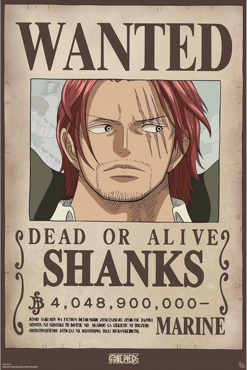 ONE PIECE - POSTER MAXI 91.5X61 - WANTED SHANKS WANO 18137795269 ...