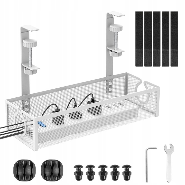 ORGANIZER DO KABLI MASKOWNICA REGULOWANA PÓŁKA NA KABLE PRZEWODY ...