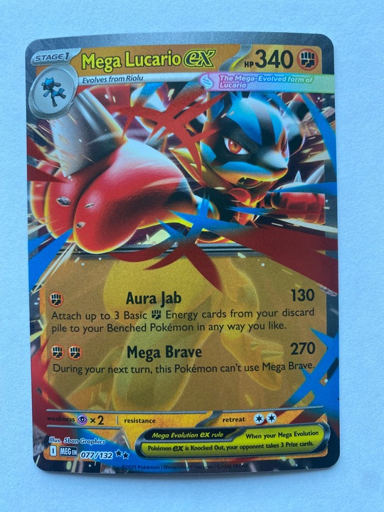 MEGA LUCARIO EX MEG 077/132 MEGA EVOLUTION - Stan: Nowy 11.90PLN ...