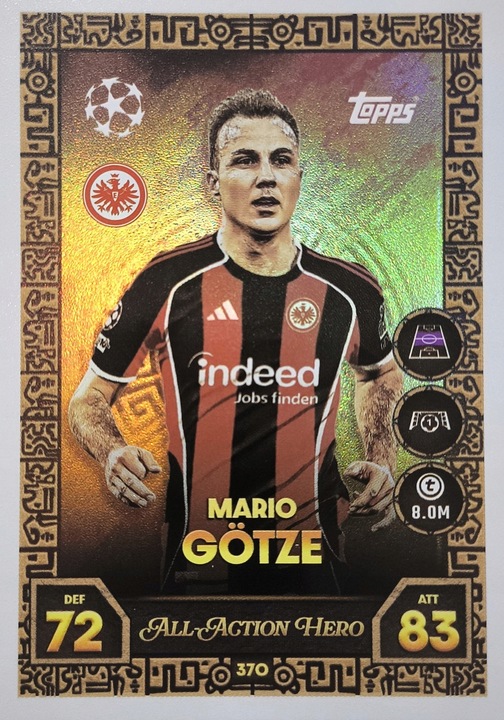 TOPPS MATCH ATTAX 2025/26 2026 ALL-ACTION HERO 370 MARIO GOTZE ...