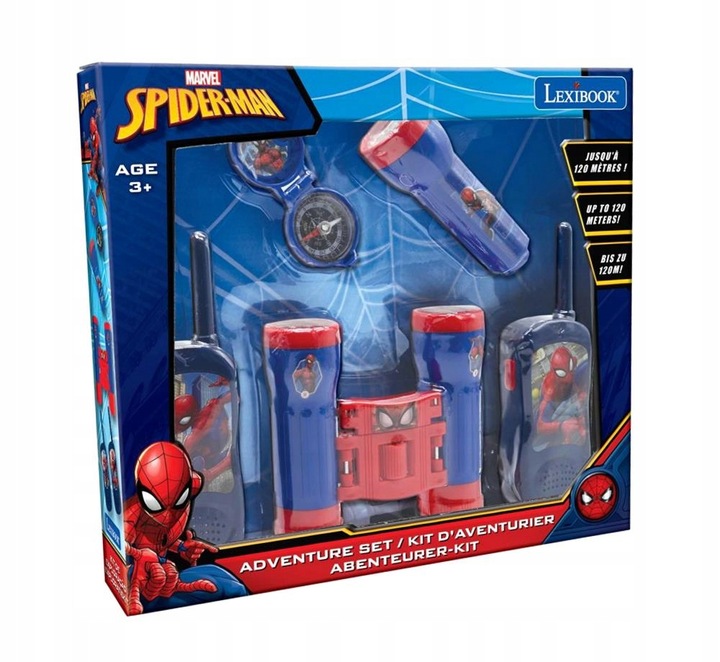 ZESTAW PRZYGODOWY SPIDER-MAN Z KRÓTKOFALÓWKAMI, LORNETKĄ I KOMPASEM ...