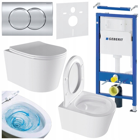 ZESTAW PODTYNKOWY WC STELAŻ GEBERIT DUOFIX MISKA ELI-WH-03 PRZYCISK ...