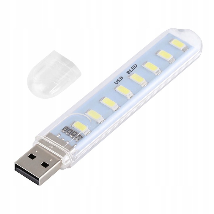 Éjjeli lámpa 8 LED USB LAPTOP pendrive POWERBANK, (5904800125947) • Ár, Vélemények - Allegro