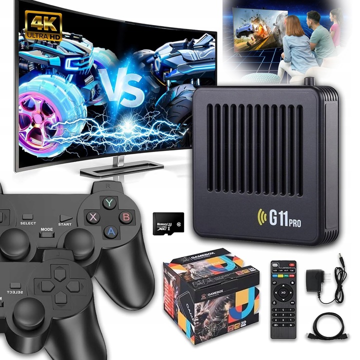 RETRO JÁTÉKKONZOL GAME STICK HDMI 2 JOYSTICK 64 GB 32000 JÁTÉK 40 ...