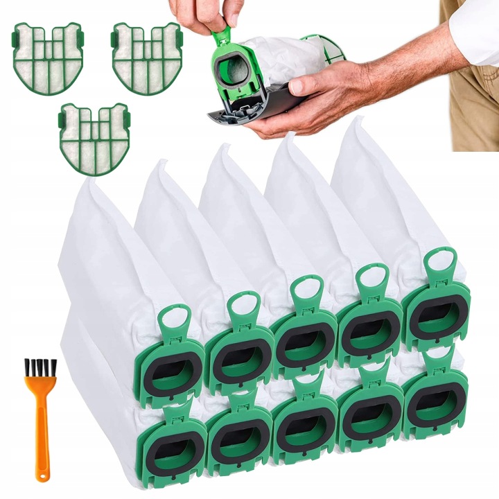 10 ks SÁČKY DO VYSAVAČE pro Vorwerk Kobold VB100 FP100, (6900157967154 ...