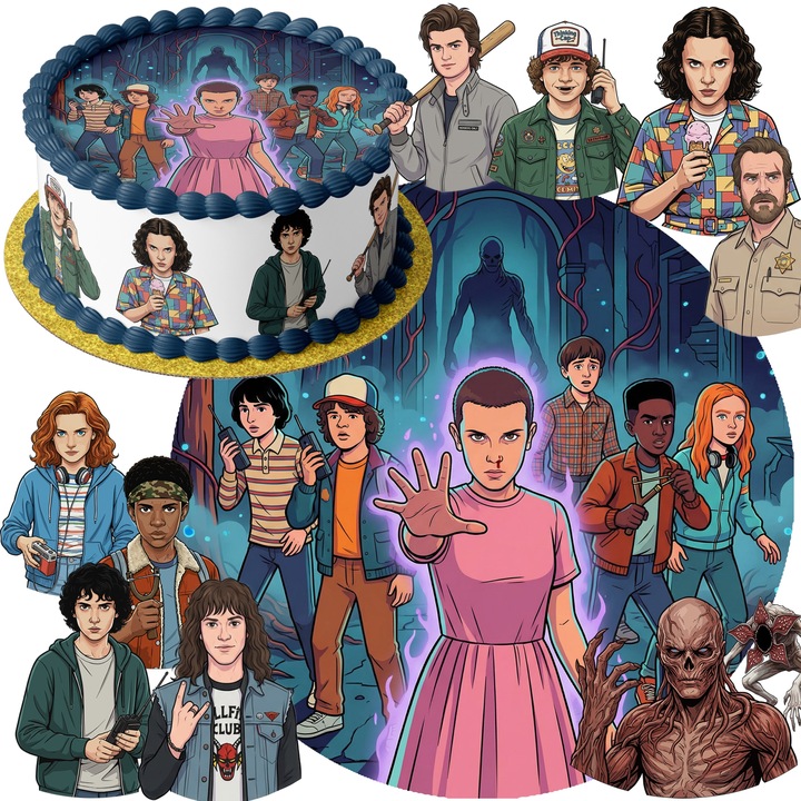 OPŁATEK NA TORT 20CM - STRANGER THINGS DEMOGORGON + POSTACIE + GRATIS ...