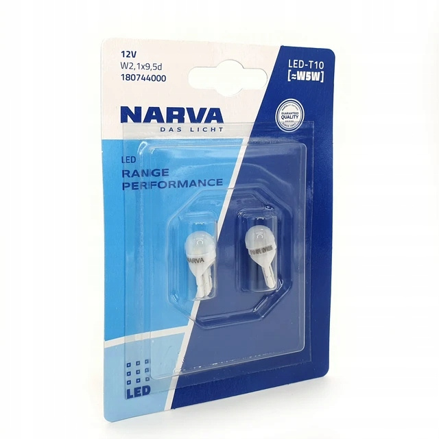 2x W5W T10 12V NARVA RANGE PERFORMANCE LED 6000K POSTOJÓWKI WNĘTRZE ...