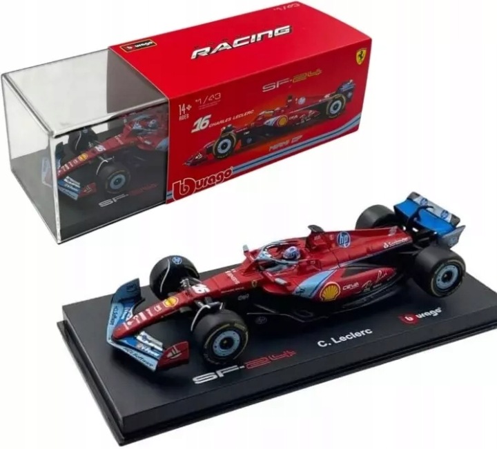 BBURAGO MODEL BOLID F1 Ferrari SF-24 GP Miami 2024 Charles Leclerc 1:43 ...
