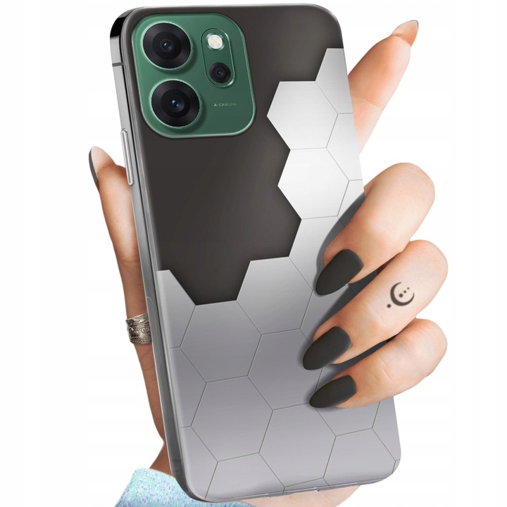 PUZDRO PRE OPPO RENO 14FS 5G - ŠEDÉ VZORY METALLIC GREY OCHRANNÝ OBAL ...