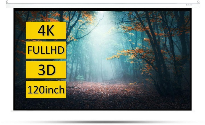 Elektrické plátno Overmax Automatic Screen 120 palcov 16:9 Biele 266 x ...
