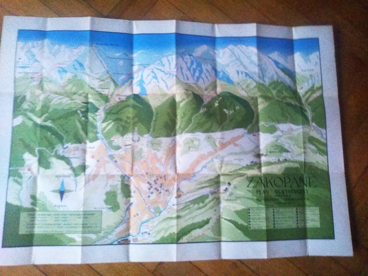 Mapa Zakopane Plan Perspektywiczny 84 x 58 cm • Cena, Opinie - Allegro