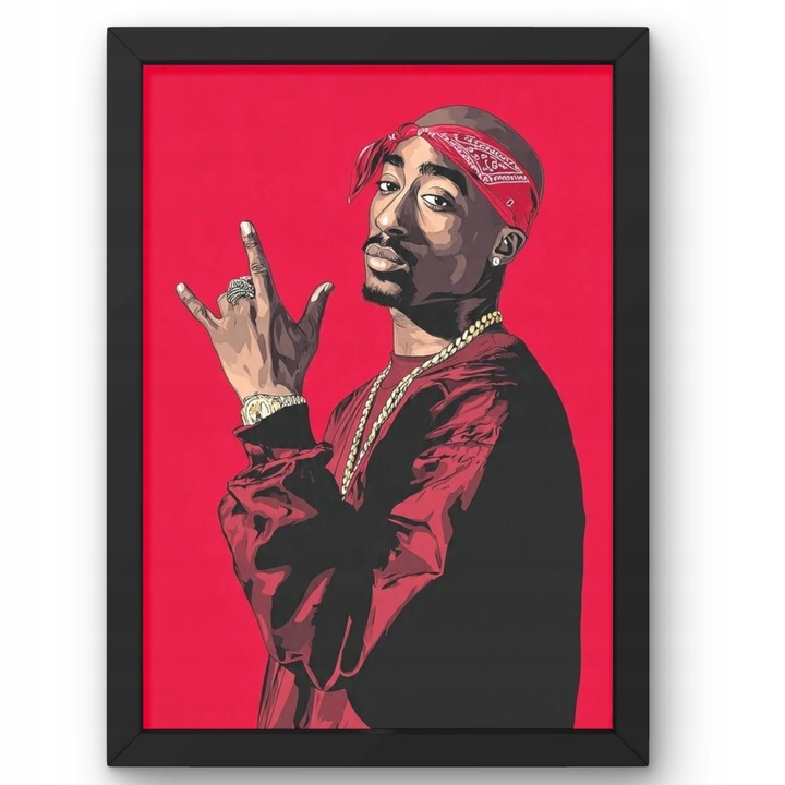 Tupac Shakur poszter x onRed, keret nélkül, 21 x 29,7 cm, • Ár ...