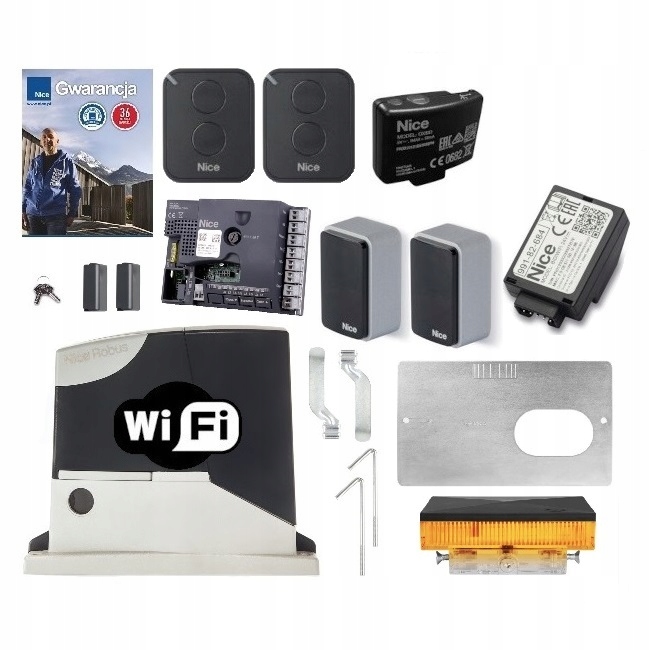 Zestaw NICE ROBUS 400 RB400 + 2 PILOTY FLO2RE + LAMPA SŁUPKOWA + BIDI WIFI • Cena, Opinie ...