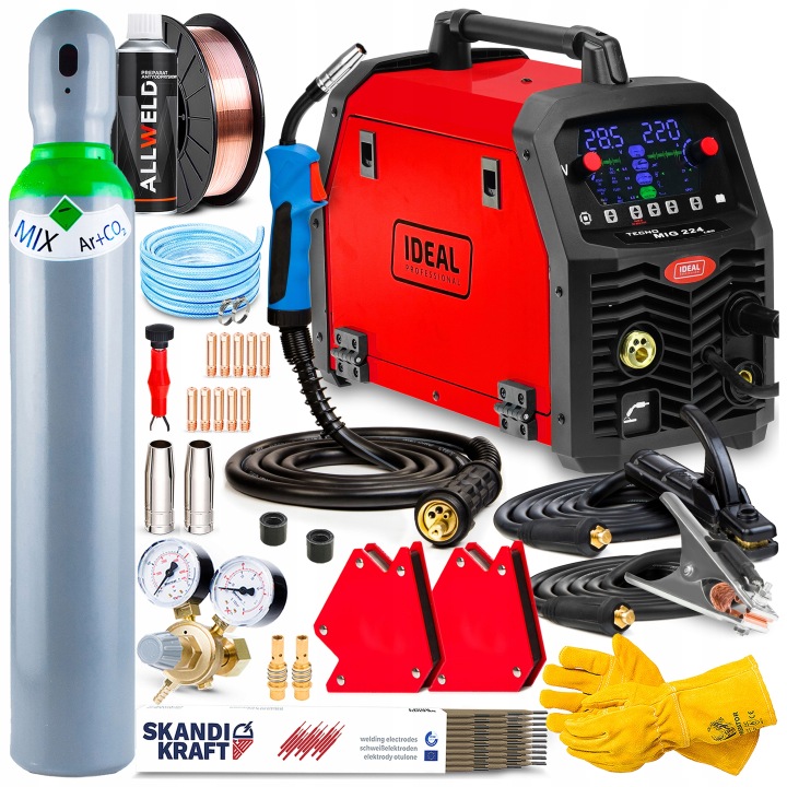 SPAWARKA INWERTOROWA IDEAL MIG 224 SYNERGIA LED 4X4 MMA TIG 220A 230V ...